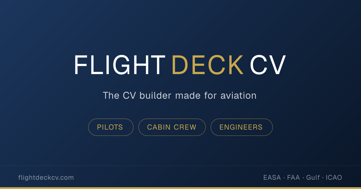 FlightDeck CV — Aviation CV Builder